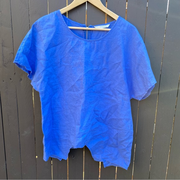 erin london | Tops | Erin London Periwinkle Blue Linen Top | Poshmark